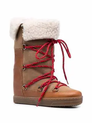 Isabel Marant Étoile Shearling-trim Lace-up Boots