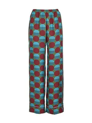 La DoubleJ Graphic-print Silk Pyjama Set - Blue