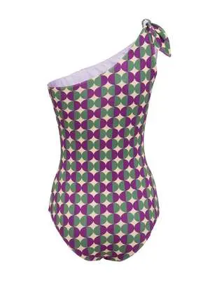 La DoubleJ Graphic-print One-shoulder Swimsuit - Purple