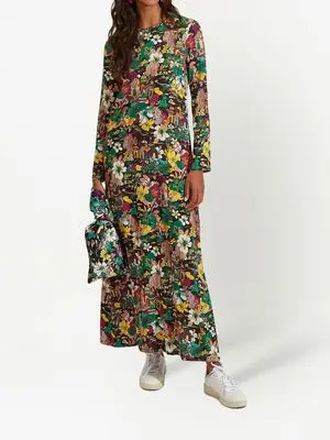 La DoubleJ Swing Floral-print Dress - Brown