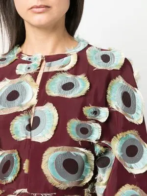 Colville Frayed-detail Graphic-print Midi Dress