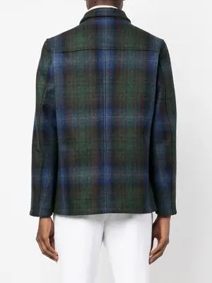 Aspesi Plaid Virgin-wool Shirt Jacket - Blue