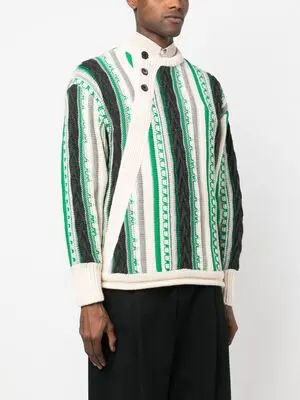ADER ERROR Frema Striped-knit Buttoned Jumper