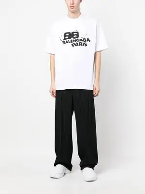 Balenciaga Hand Drawn Bb Icon T-shirt - White
