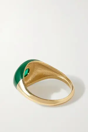 CHARMS COMPANY Les Bonbons 14-karat Gold, Enamel And Tsavorite Ring