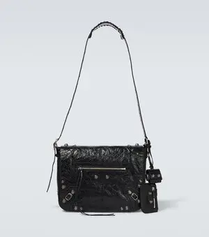 Balenciaga Le Cagole Medium Leather Shoulder Bag - Black