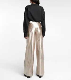 Altuzarra Metallic High-rise Wide-leg Pants