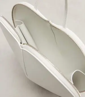 Alaïa Le Coeur Leather Heart Crossbody Bag - White