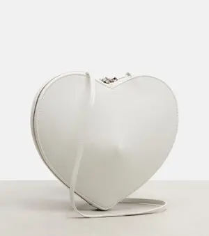 Alaïa Le Coeur Leather Heart Crossbody Bag - White