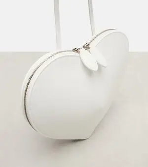 Alaïa Le Coeur Leather Heart Crossbody Bag - White