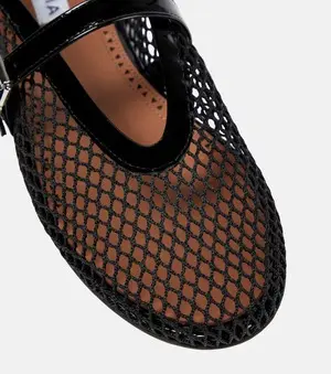 Alaïa Fishnet Ballerina Flats - Black