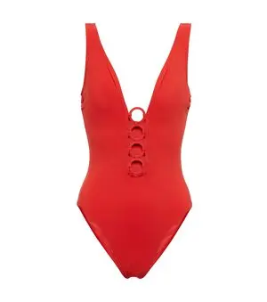 KARLA COLLETTO Morgan V-neck One-piece Swimsuit - Red