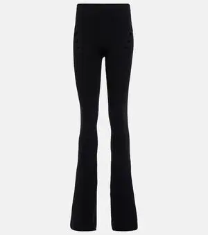 JEAN PAUL GAULTIER Cutout High-rise Flared Wool Pants - Black