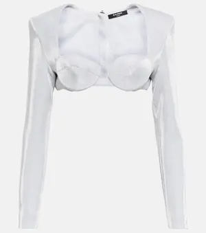 Balmain Metallic Cropped Top