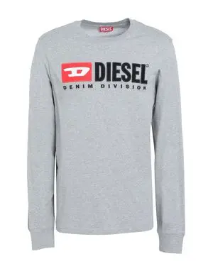 DIESEL T-just-ls-div Man T-shirt Black Size Xl Cotton Grey