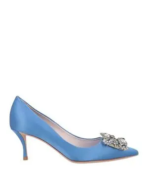 ROGER VIVIER Pumps With Appliqués And Crystals Blue