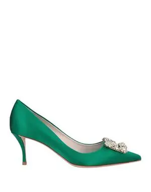 ROGER VIVIER Pumps With Appliqués And Crystals Green
