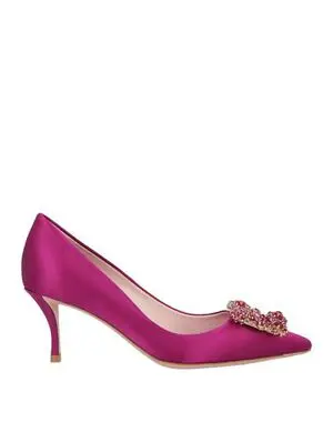 ROGER VIVIER Pumps With Appliqués And Crystals Magenta