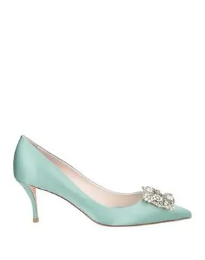 ROGER VIVIER Pumps With Appliqués And Crystals Sage Green