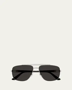 Cartier C-logo Aviator Sunglasses - Silver