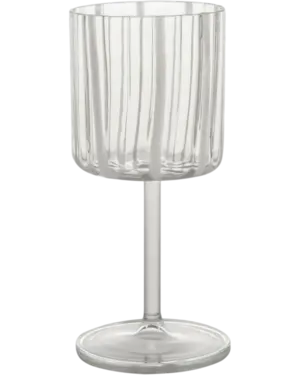 TUTTOATTACCATO Stripe Wine Glass, White - White