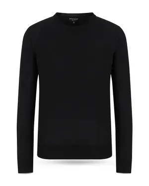 Emporio Armani Armani Wool Slim Fit Crewneck Sweater - Nero