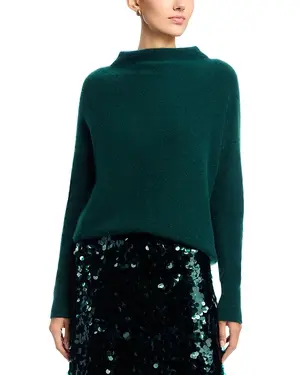Vince Boiled Cashmere Funnel Neck Sweater Juniper