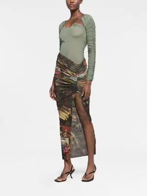 AZ FACTORY X Ester Manas Ruched Top - Green