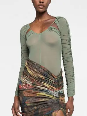 AZ FACTORY X Ester Manas Ruched Top - Green