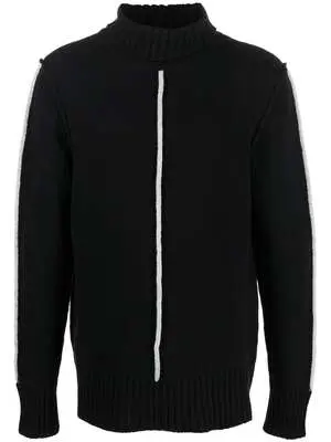 EGONLAB Stripe-detail Funnel-neck Sweater