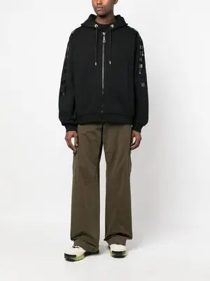 LES HOMMES Logo-print Zip-up Hoodie