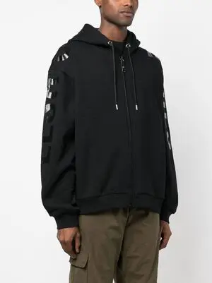 LES HOMMES Logo-print Zip-up Hoodie