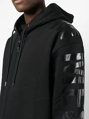 LES HOMMES Logo-print Zip-up Hoodie