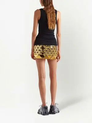 Prada Ribbed-knit Jersey Tank Top - Black