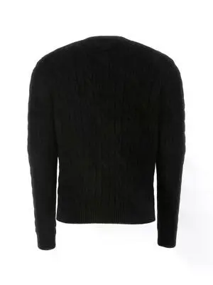 Prada Logo-embroidered Cable-knit Jumper
