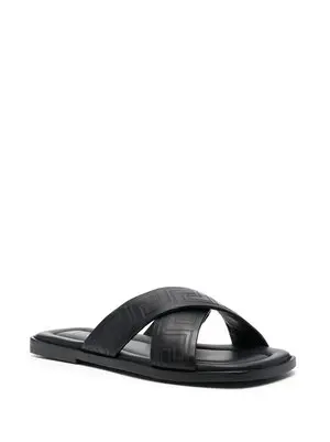 Versace Greca-pattern Open-toe Slides