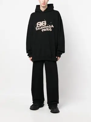Balenciaga Graffiti Logo Cotton Hoodie