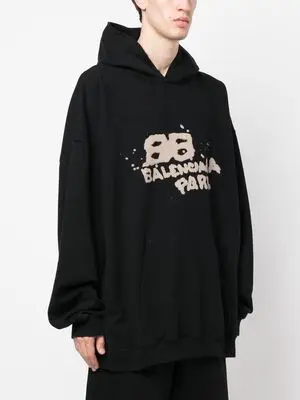 Balenciaga Graffiti Logo Cotton Hoodie