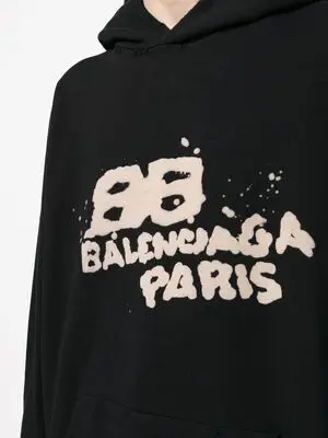 Balenciaga Graffiti Logo Cotton Hoodie