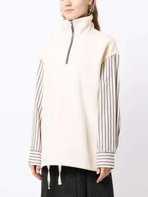 Goen.j Striped Layered Poplin Shirt-sweatshirt