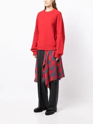 Goen.j Layered Sweatshirt With Plaid Panel