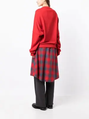 Goen.j Layered Sweatshirt With Plaid Panel