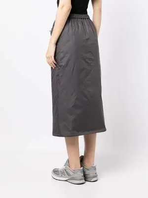 Goen.j Wrap-effect Quilted Midi Skirt