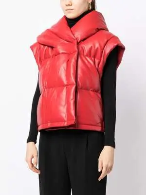 Goen.j Vegan-leather Quilted-down Gilet