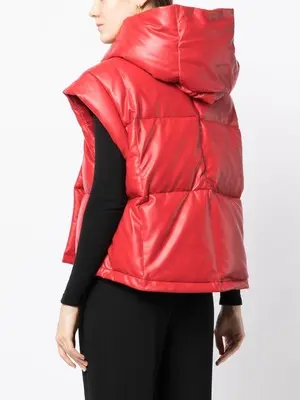 Goen.j Vegan-leather Quilted-down Gilet