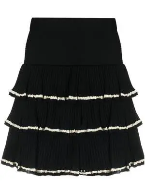 Sandro Camia Pleated Tiered Skirt