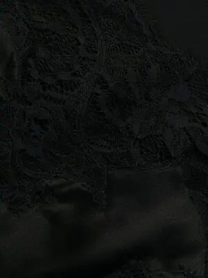 FLEUR OF ENGLAND Lace-trim Silk Robe