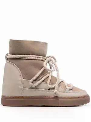 Inuikii Lace-up Shearling-lined Boots - Neutrals