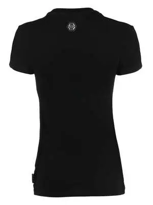 Philipp Plein Skull Strass V-neck T-shirt - Black