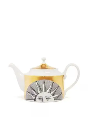 FORNASETTI Sun-print Ceramic Teapot - White